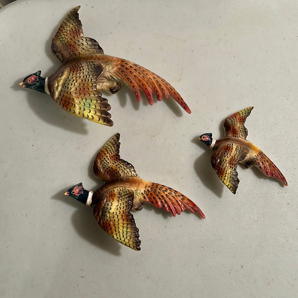 Vintage | Accents | Set Of 3 Vtg Mid Century Ceramic Flying Wall ...